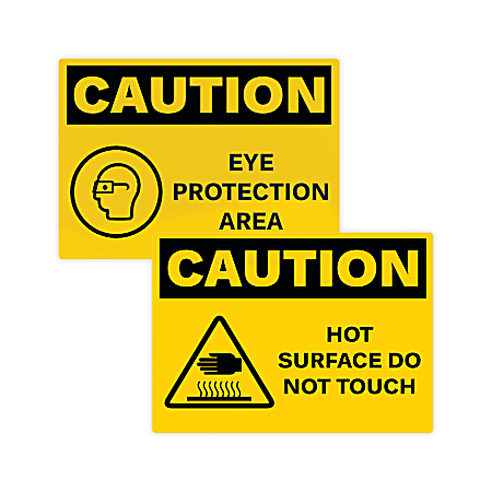 Avery Industrial Adhesive Vinyl Signs 61554 Rectangle 7 x 10 Yellow ...