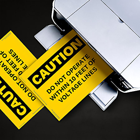 Avery Industrial Adhesive Vinyl Signs 61554 Rectangle 7 x 10 Yellow ...