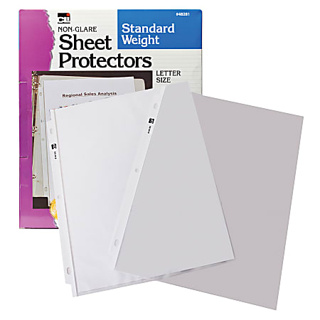 Charles Leonard Top Loading Sheet Protectors Non Glare 8 12 x 11 Clear ...