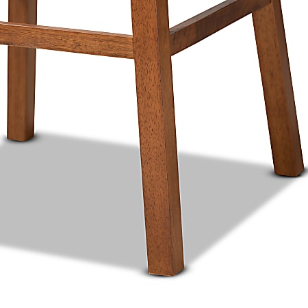 Baxton Studio Gradisca Faux Leather Swivel Bar Stools TanWalnut Set Of 2 Stools Office Depot