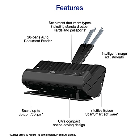 Epson WorkForce Compact Desktop Document Scanner ES C220 - Office Depot