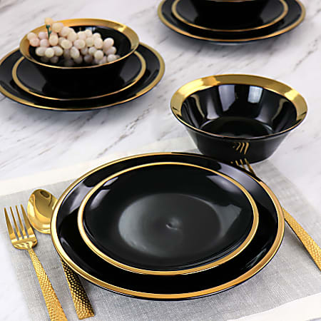 Gibson Home Premier Gold Dinnerware Set Assorted Colors - Office Depot