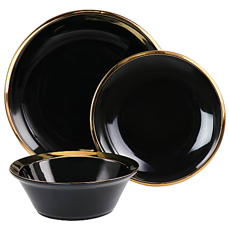 Gibson Home Premier Gold Dinnerware Set Assorted Colors - Office Depot