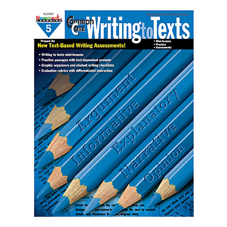 Newmark Learning Common Core Writing To Text Book, Grade 5
