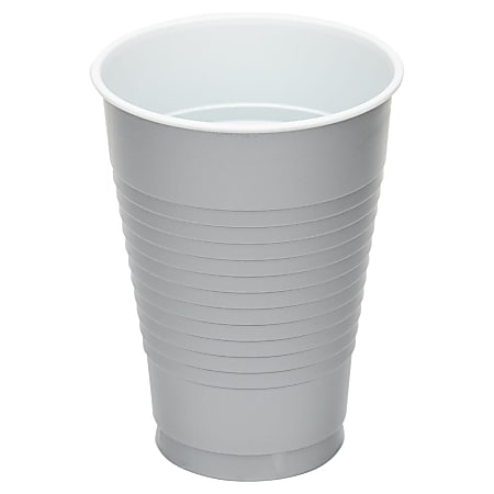 JAM PAPER Plastic Party Cups 12 oz Silver 20 GlassesPack - Office Depot