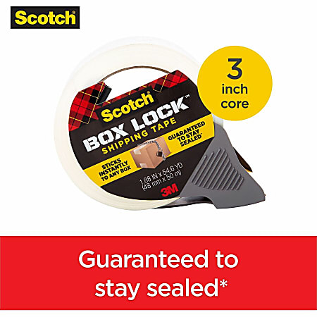 Scotch Box Lock Packaging Tape with Dispenser 1.88 x 163.8 Clear ...