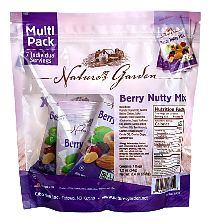 NATURES GARDEN Berry Nutty Mix Multipack 7 Count 6 Pack - Office Depot