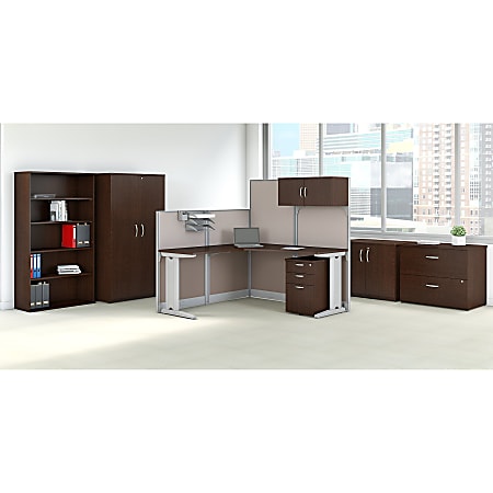 Bush Business Furniture Office in an Hour L Shaped Cubicle Workstation ...