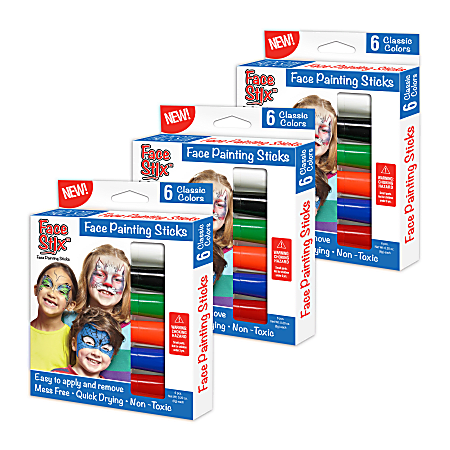 The Pencil Grip Face Stix Face Painting Sticks 6 mL Assorted Pack Of 6 ...