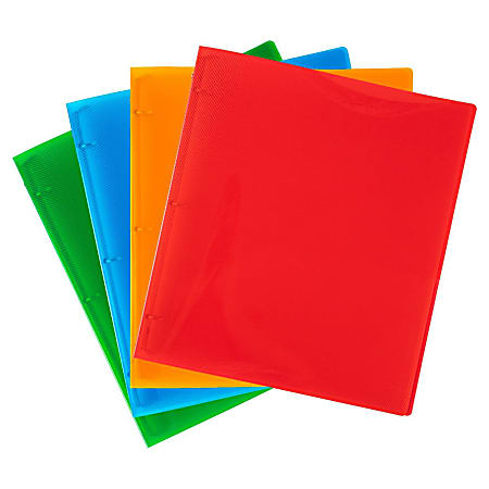 JAM PAPER 3 Ring Plastic Binder 0.5 inch Assorted4pack - Office Depot
