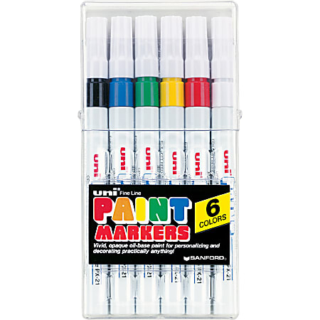 Uni Ball Oil Base Fine Line uni Paint Markers Fine Marker Point Blue ...