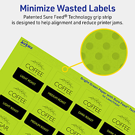 Avery Print To The Edge Labels With Sure Feed Technology And Easy Peel ...
