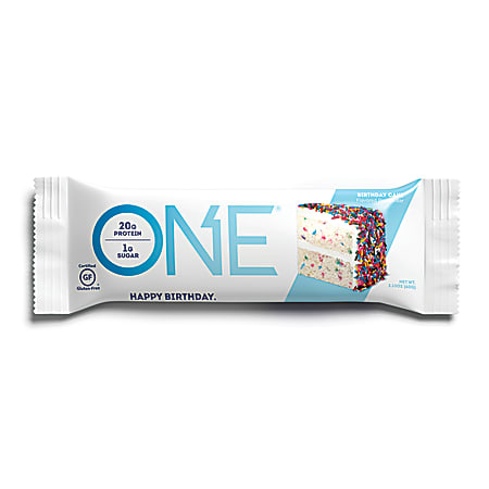 ONE Protein Bars Birthday Cake 2.12 Oz Box Of 12 Bars - Office Depot