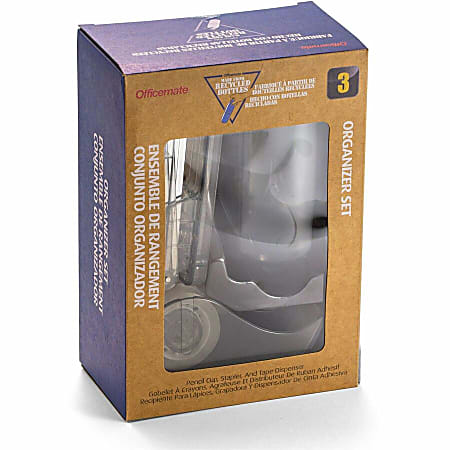 OIC Officemate Recycled 3 Piece Desktop Organizer Set Desktop Durable ...