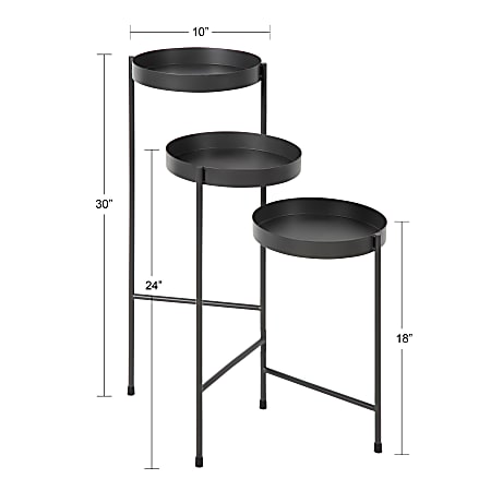 Kate and Laurel Finn 3 Tier Decorative Plant Stand Display 10 in.Gray ...