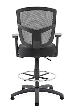 Boss Office Products Mesh Drafting Stool With Back Footring Black ...