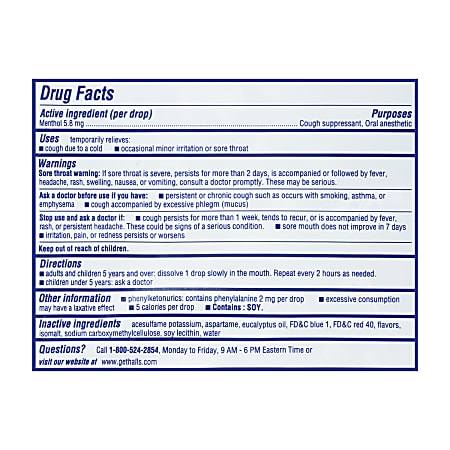 halls cough sweets ingredients