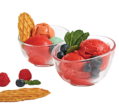 Glass Ice Cream Bowls 3 Clear Set Of 4 Bowls - Office Depot