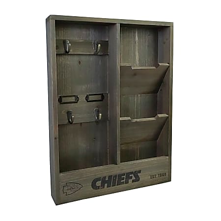 Imperial NFL Wall Mounted Wood Organizer 19 H x 14 14 W x 2 34 D Kansas ...