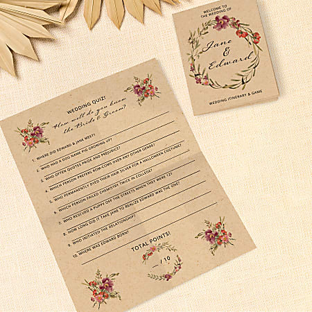 Avery Printable Quarter Fold Greeting Cards 4 14 x 5 12 Kraft Brown ...