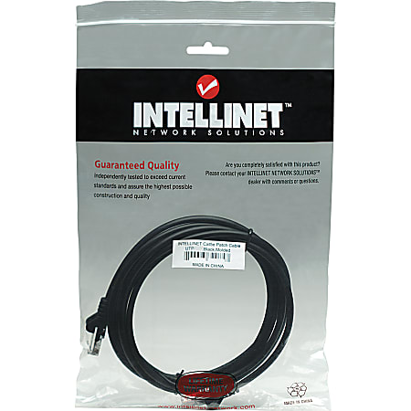 Intellinet Network Solutions Cat5e UTP Network Patch Cable 3 ft 1.0 m Black RJ45 Male RJ45 Male ...