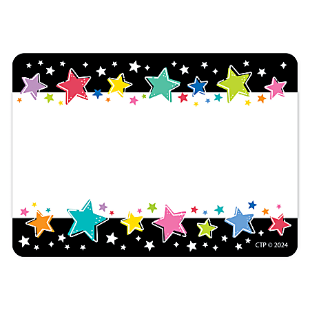 Creative Teaching Press Labels 3 12 x 2 12 Star Bright Colorful Stars ...