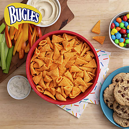 Bugles Nacho Cheese Corn Snacks 3 Oz Pack Of 6 Snack Bags - Office Depot