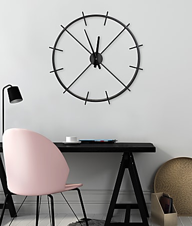 Uniek Kate and Laurel Isaac Wall Clock 26in Black - Office Depot