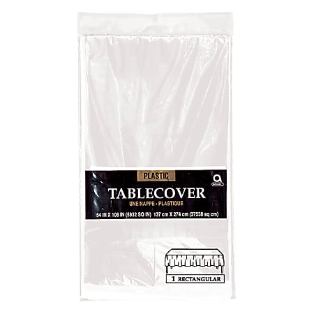 Amscan Plastic Table Covers 54 x 108 Clear Pack Of 9 Table Covers ...