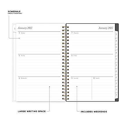 2027 Blue Sky Merrie Dark WeeklyMonthly 18 Month Planning Calendar 5x8 ...