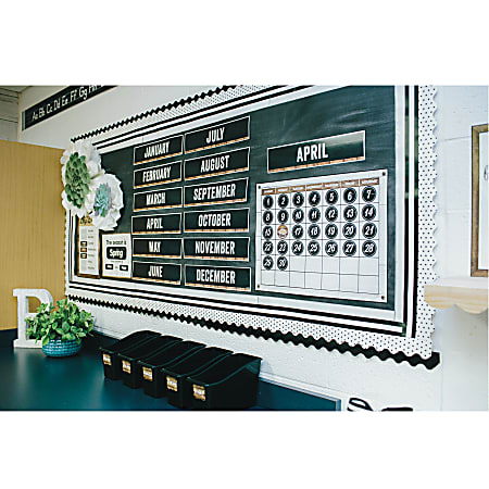 Schoolgirl Style Calendar Bulletin Board Set Industrial Chic Preschool ...