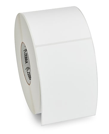 Zebra Z Perform 2000T Paper permanent adhesive perforated white 4 in x ...