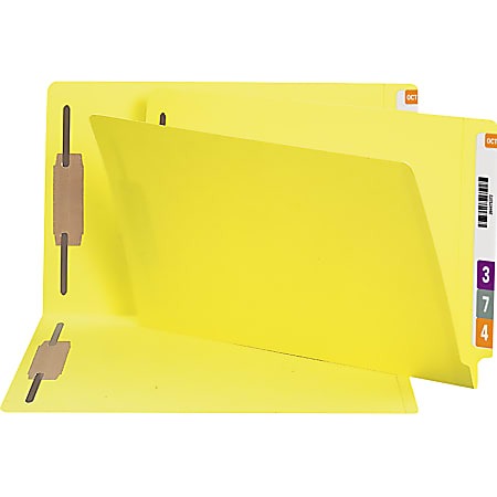 Smead Shelf Master Color Fastener Folders Legal Size Yellow Box Of 50 ...