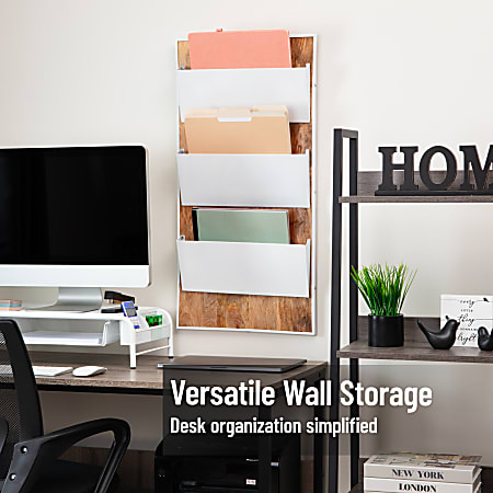 Mind Reader 3 Tier Wall Mounted File Organizer 32 14 H x 16 W x 3 D ...