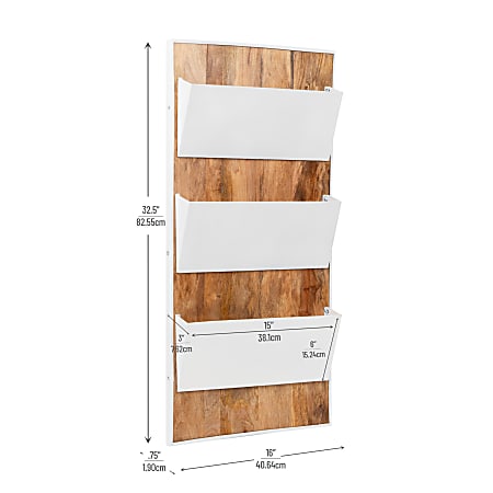 Mind Reader 3 Tier Wall Mounted File Organizer 32 14 H x 16 W x 3 D ...