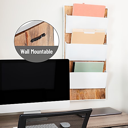 Mind Reader 3 Tier Wall Mounted File Organizer 32 14 H x 16 W x 3 D ...
