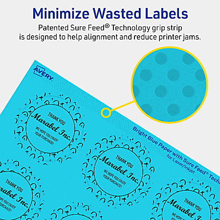 Avery Print To The Edge Labels With Sure Feed Technology And Easy Peel ...