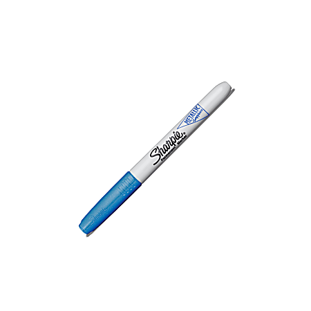 Sharpie Metallic Permanent Marker Fine Point Gray Barrel Sapphire Ink ...