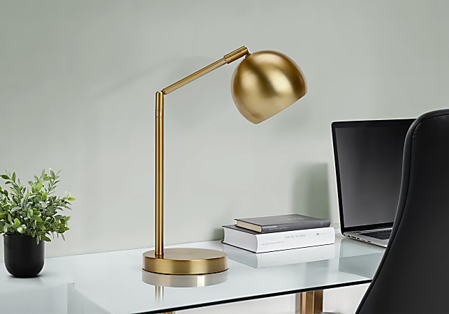 Monarch Specialties Webster Table Lamp 19 H GoldGold - Office Depot
