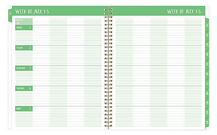 Blue Sky Teacher WeeklyMonthly Academic Planner 8 12 x 11 Ditsy Dapple ...