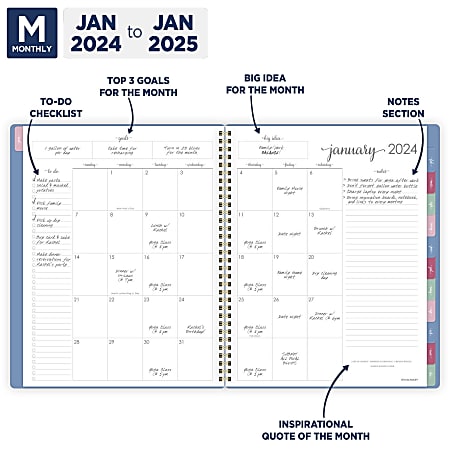 2024 2025 AT A GLANCE Harmony 13 Month WeeklyMonthly Planner 8 12 x 11 ...
