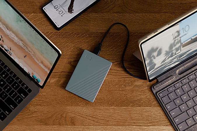 Western Digital My Passport USB C Portable Hard Drive 5TB Silicon Gray ...