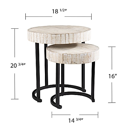 SEI Furniture Kennerly IronWood Nesting Circle Side Tables 20 34 H x 18 ...