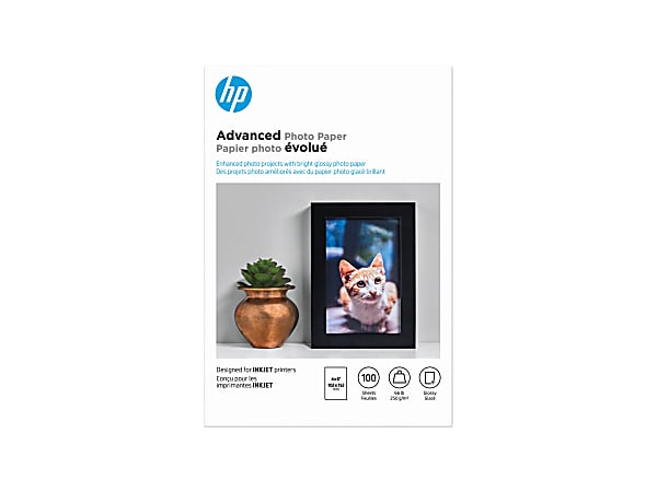 HP Advanced Photo Paper for Inkjet Printers Glossy 4 x 6 66 Lb Pack Of ...