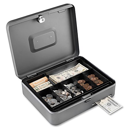 Steelmaster Cash Slot Security Boxes 2 Bill 5 Coin Steel Gray 3.2 ...