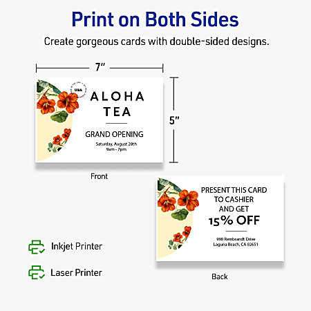 Avery Printable Invitation Cards With Sure Feed Technology 5 x 7 ...