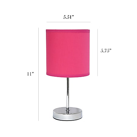 Simple Designs Mini Basic Table Lamp with Fabric Shade 11 H Hot ...