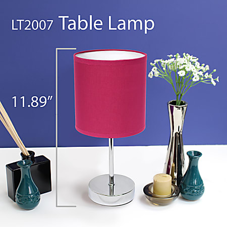Simple Designs Mini Basic Table Lamp with Fabric Shade 11 H Hot ...