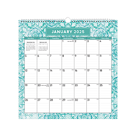 2025 Blue Sky Monthly Wall Calendar 12 x 12 Ava Jade January To ...