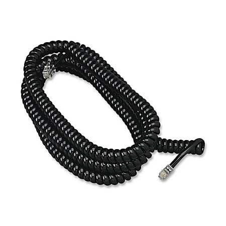 Softalk Phone Coil Cord 25 Black - Office Depot